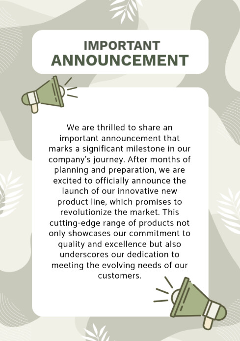 Important announcement Templat | PosterMyWall