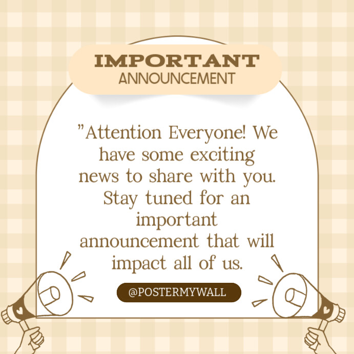 Important Announcement Template | PosterMyWall