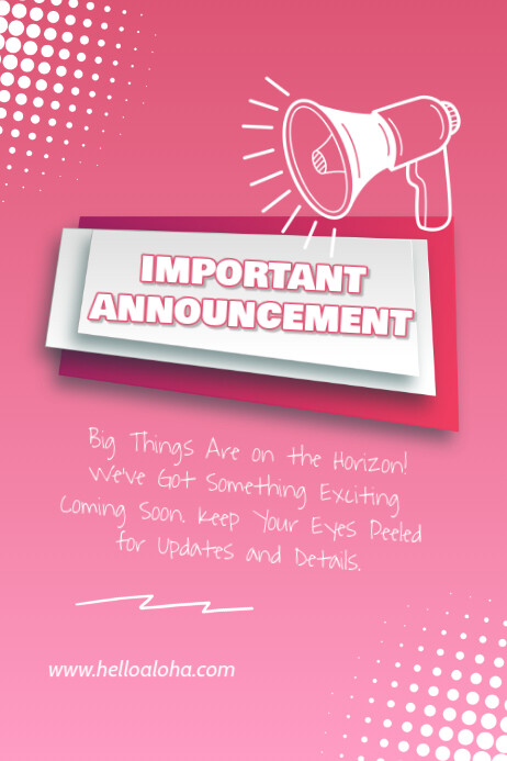 Important Announcement Template | PosterMyWall