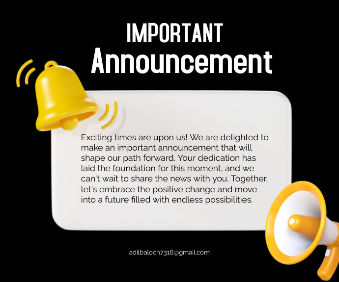 Important announcement Template | PosterMyWall