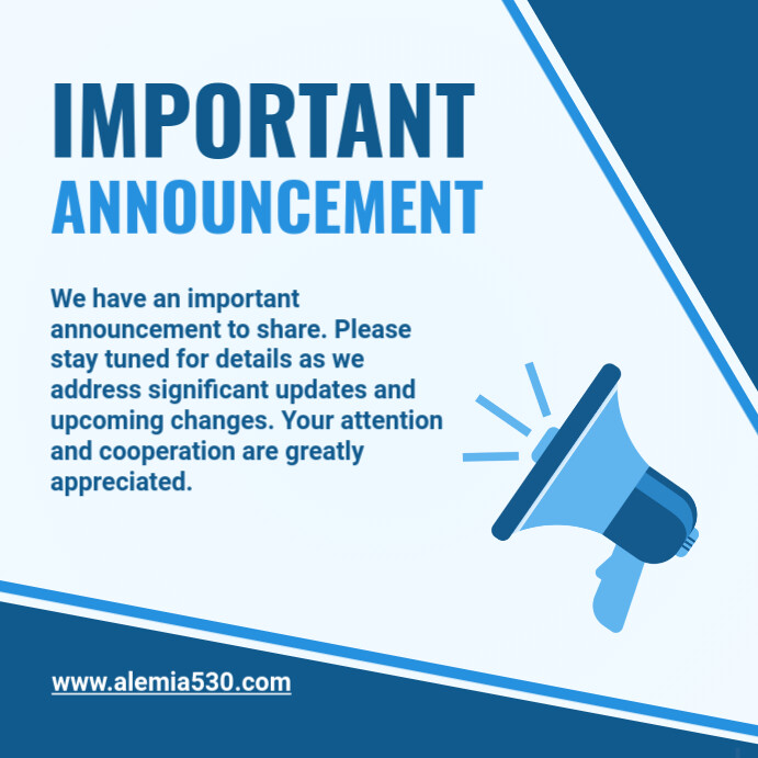Important Announcement Template | PosterMyWall