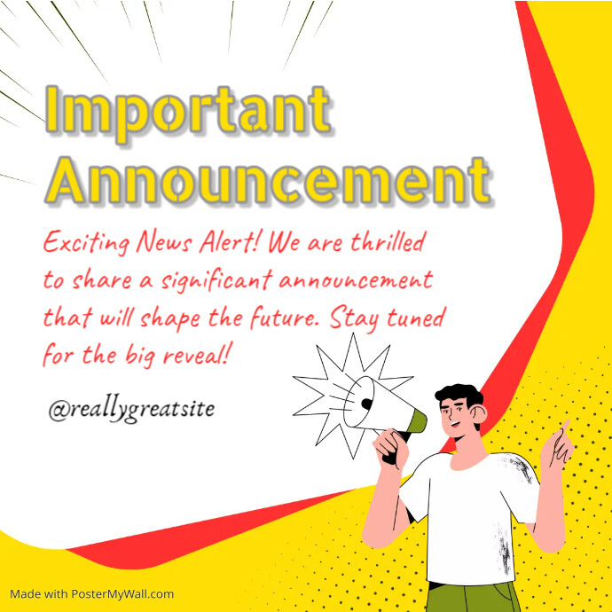 Important Announcement Template | PosterMyWall