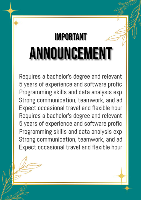 important announcement Templat | PosterMyWall
