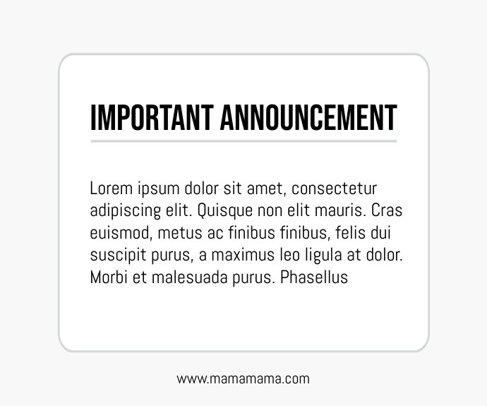 Copy of important announcement | PosterMyWall