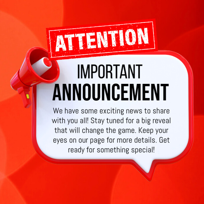 Important announcement Template | PosterMyWall