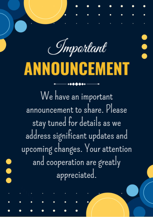 Important Announcement Template | PosterMyWall