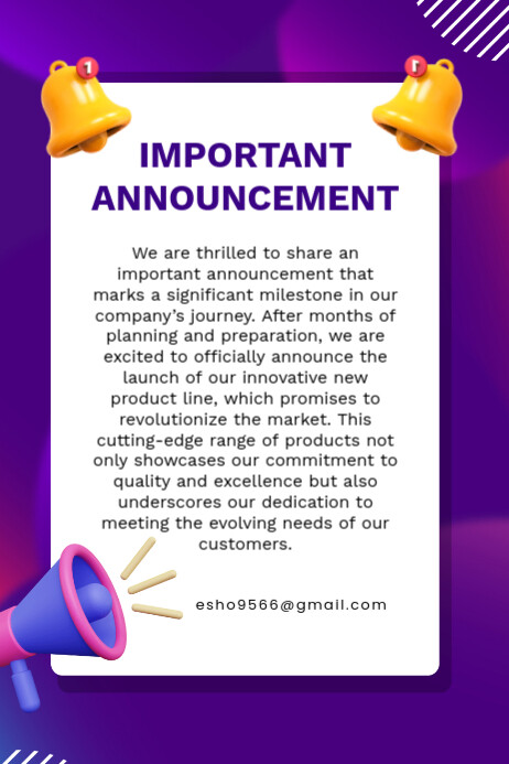 Important announcement Template | PosterMyWall