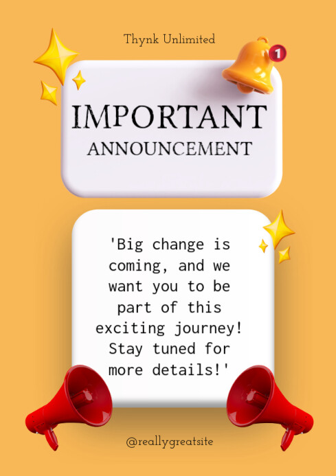 Important Announcement Template | PosterMyWall