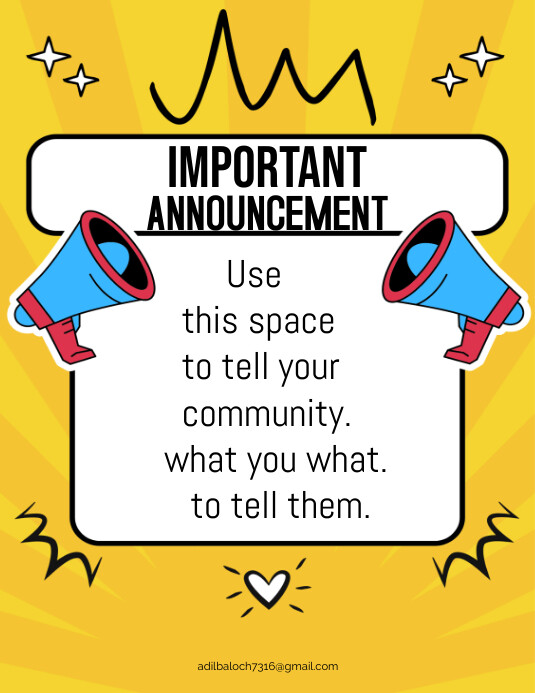 Important announcement Template | PosterMyWall