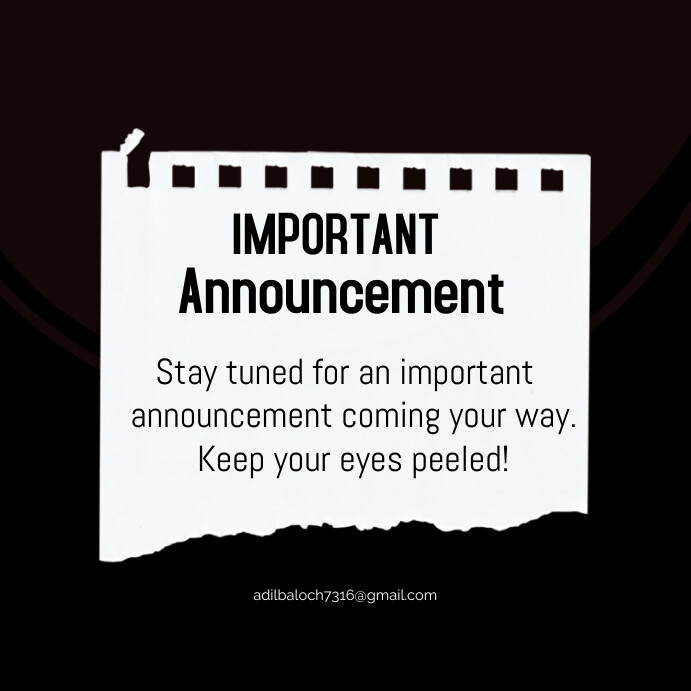 Important announcement Template | PosterMyWall