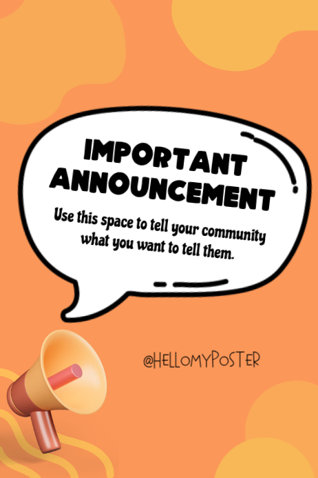 Important Announcement Template | PosterMyWall