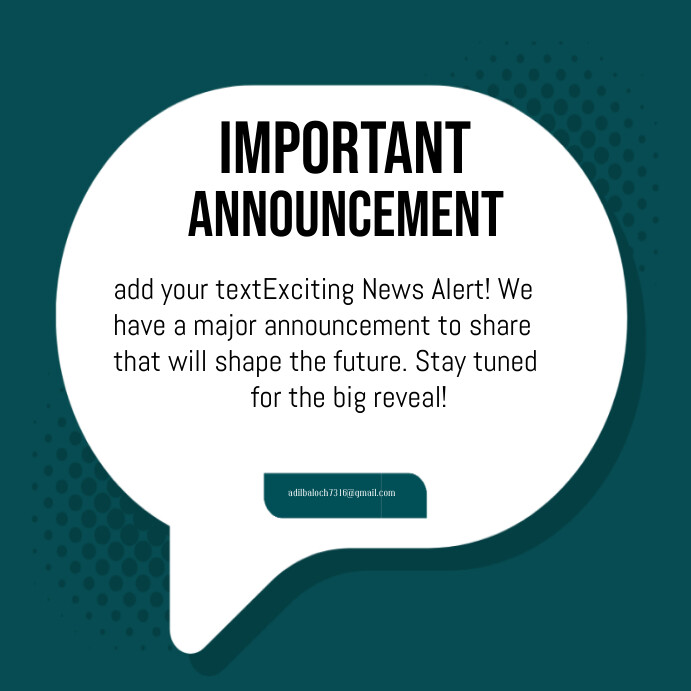 Important announcement Template | PosterMyWall
