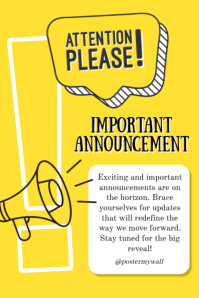 Important Announcement Template | PosterMyWall