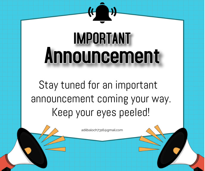 Modèle Important announcement | PosterMyWall