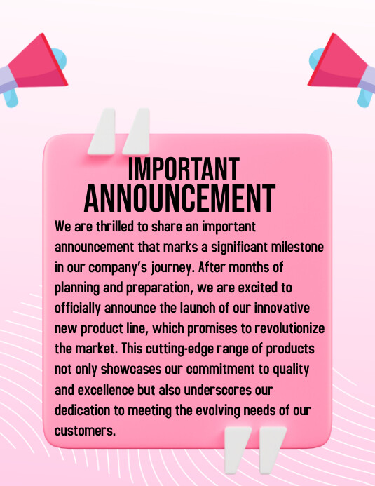 Important Announcement Templat | PosterMyWall