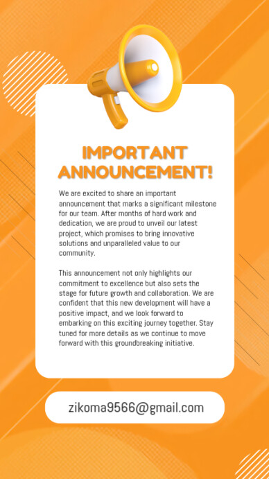 Important announcement Template | PosterMyWall