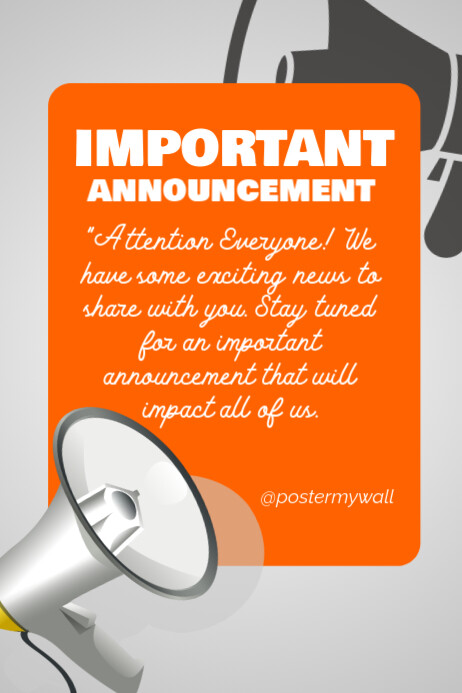 Important Announcement Template | PosterMyWall