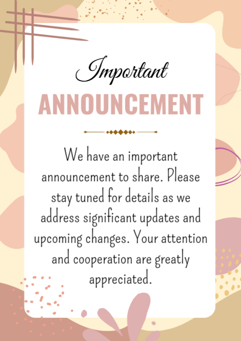 Important Announcement Template | PosterMyWall