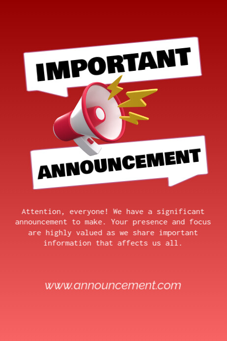 Important Announcement Template | PosterMyWall