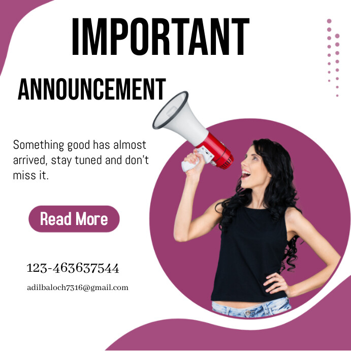 Important announcement Template | PosterMyWall