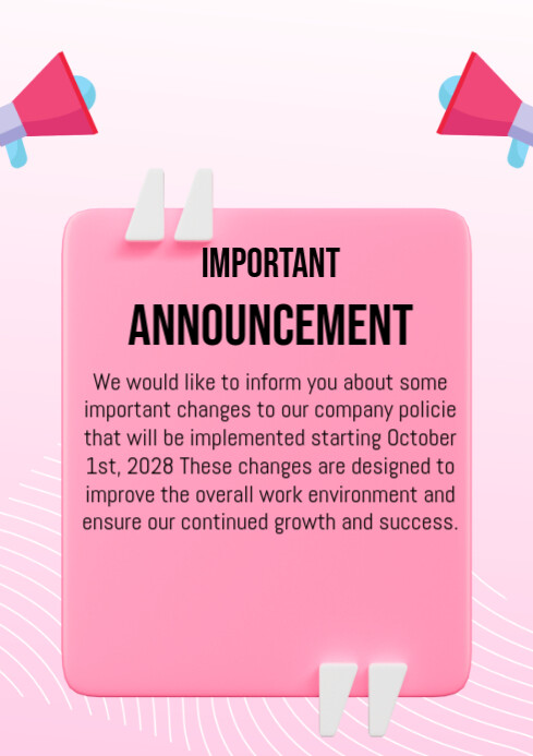 important announcement Template | PosterMyWall