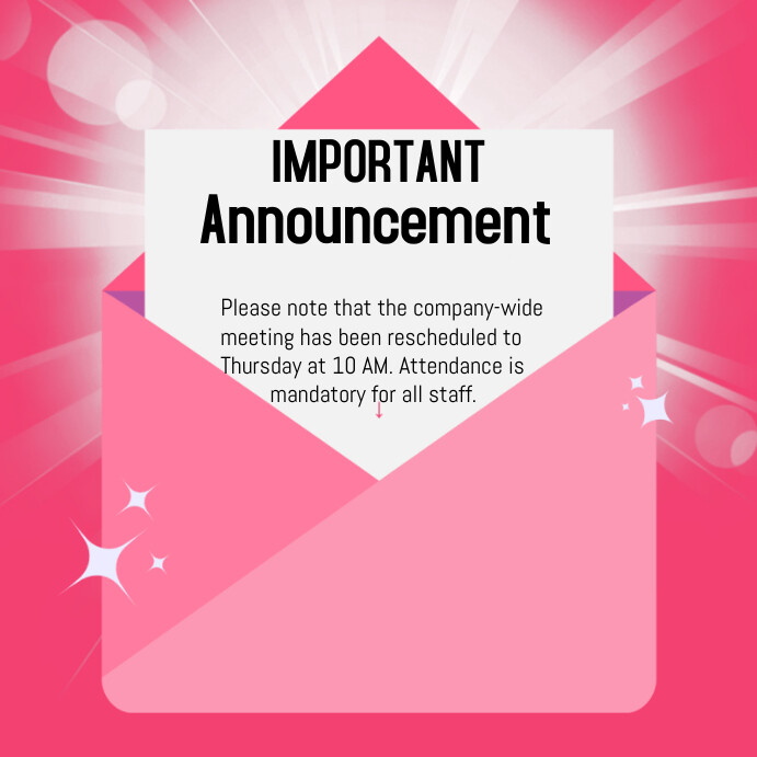 Copy of Important announcement | PosterMyWall