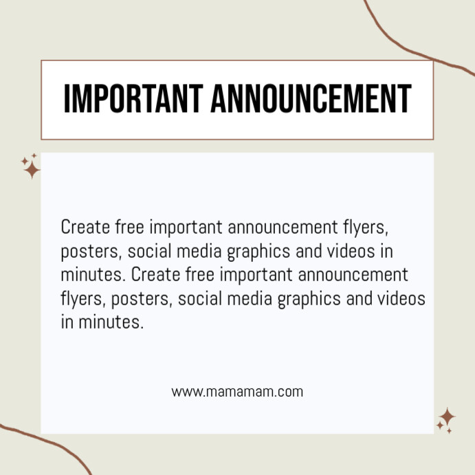 Plantilla de important announcement | PosterMyWall
