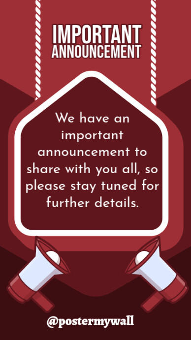 Important Announcement Template | PosterMyWall