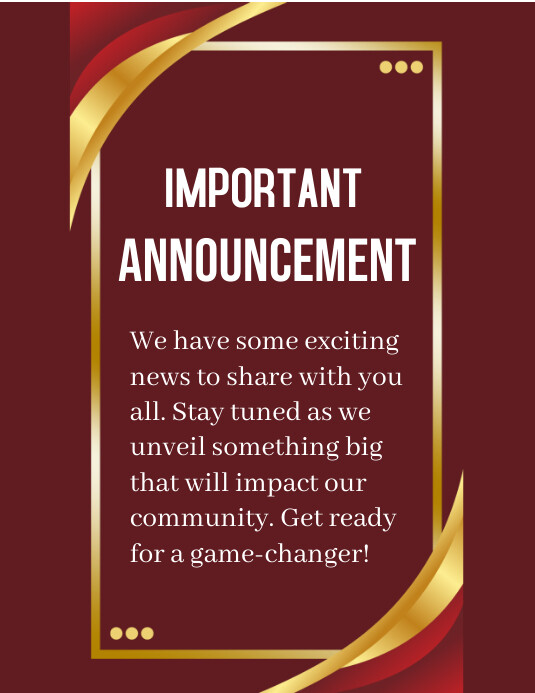 Important announcement Template | PosterMyWall