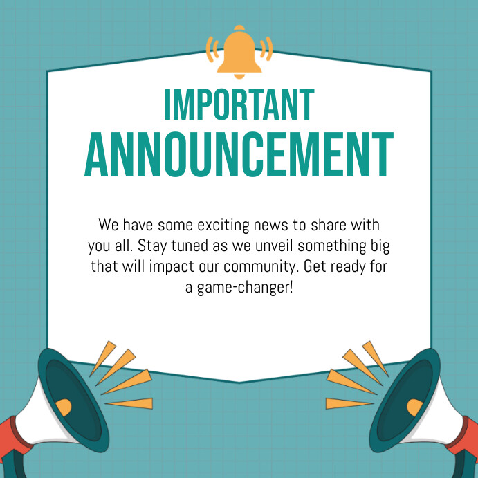 important announcement Template | PosterMyWall