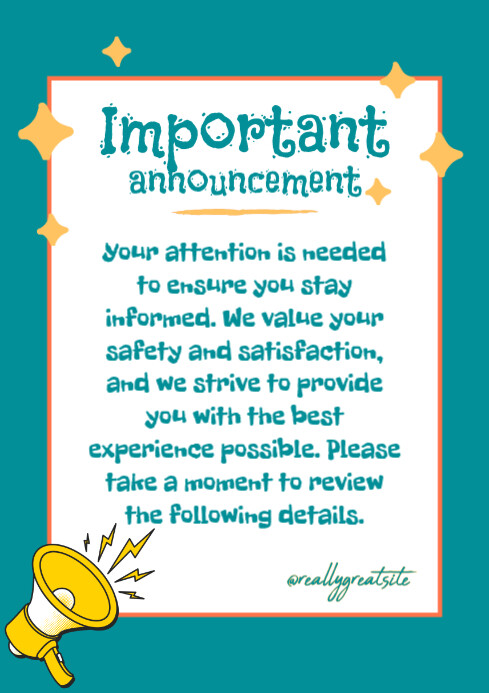 Copy of Important Announcement | PosterMyWall