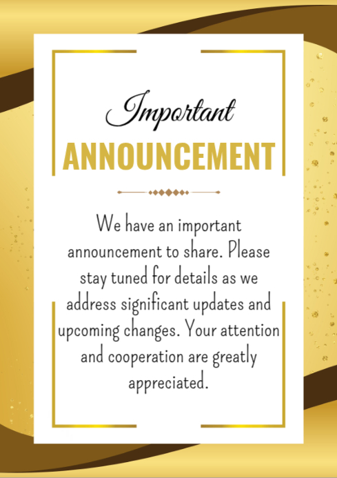 Important Announcement Template | PosterMyWall