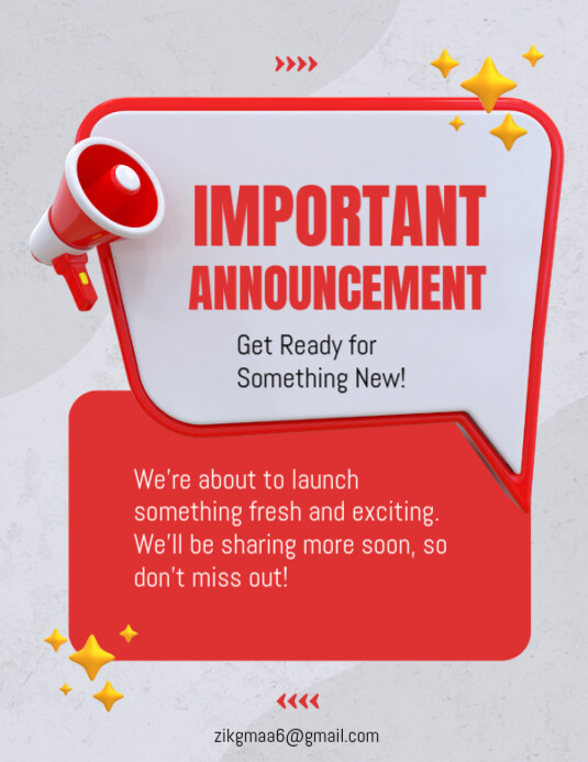 IMPORTANT ANNOUNCEMENT Template | PosterMyWall