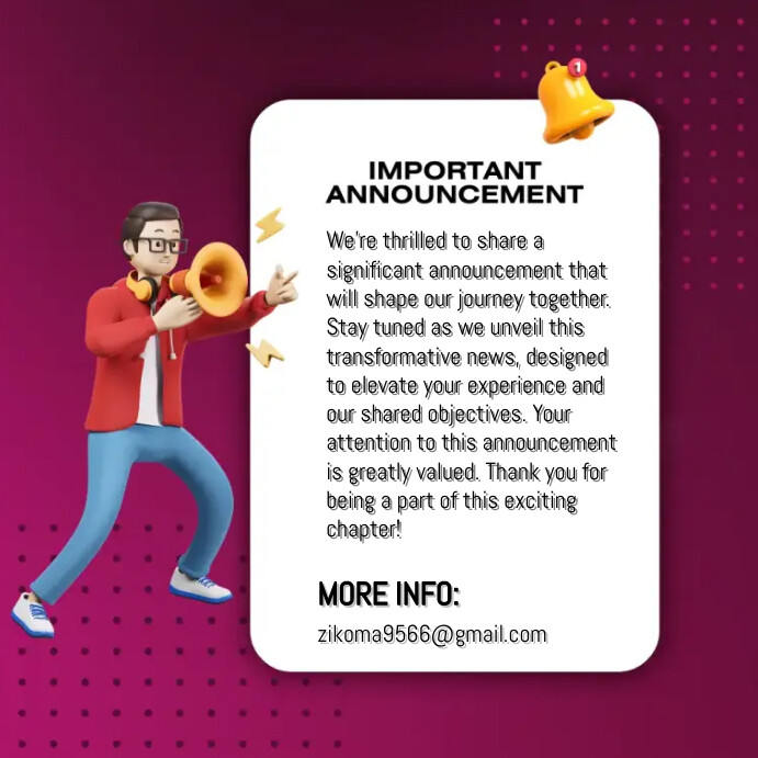 important announcement Templat | PosterMyWall