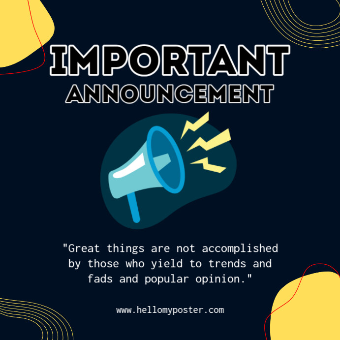 Important Announcement Template | PosterMyWall