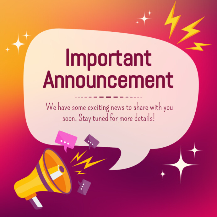 Important Announcement Template | PosterMyWall