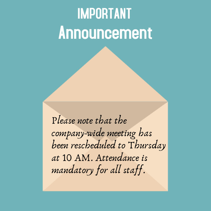 Important announcement Template | PosterMyWall