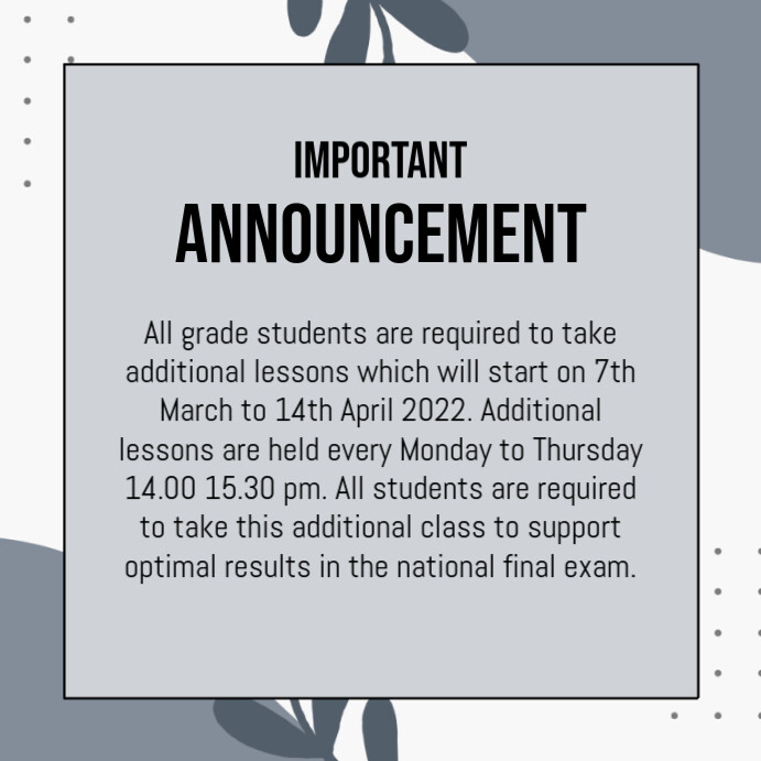 Copy of important announcement | PosterMyWall