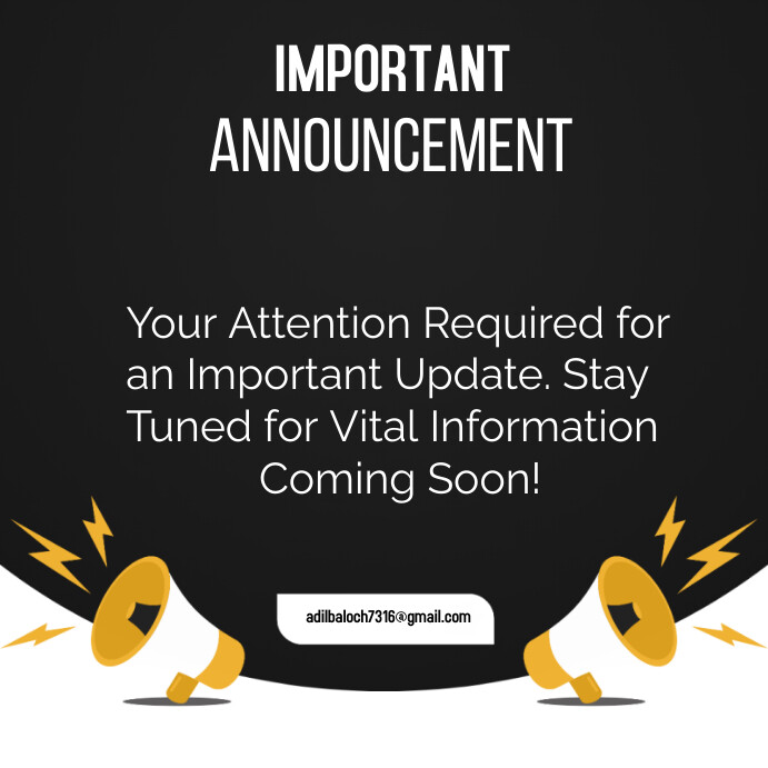 Important announcement Template | PosterMyWall