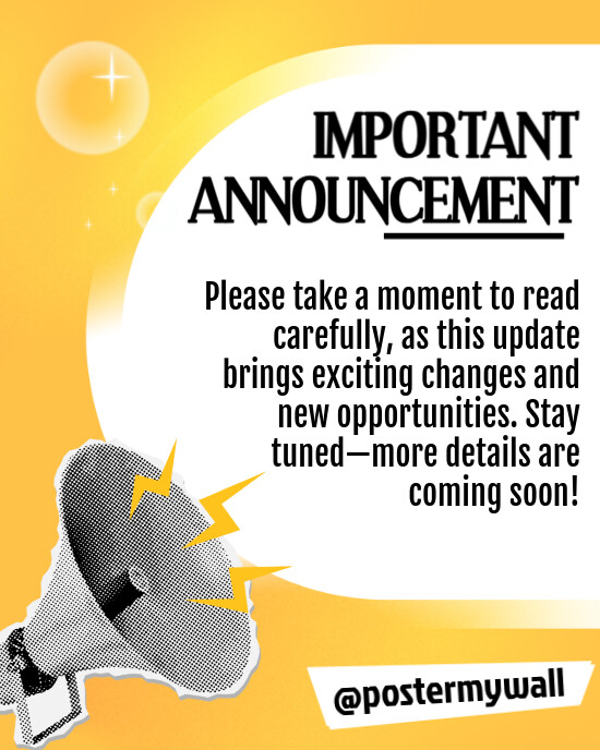 Important Announcement Template | PosterMyWall