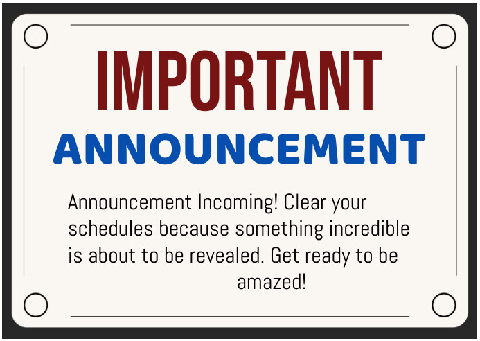 Important announcement Template | PosterMyWall