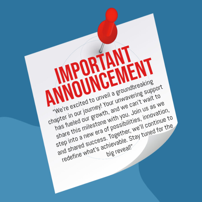 Important announcement Template | PosterMyWall
