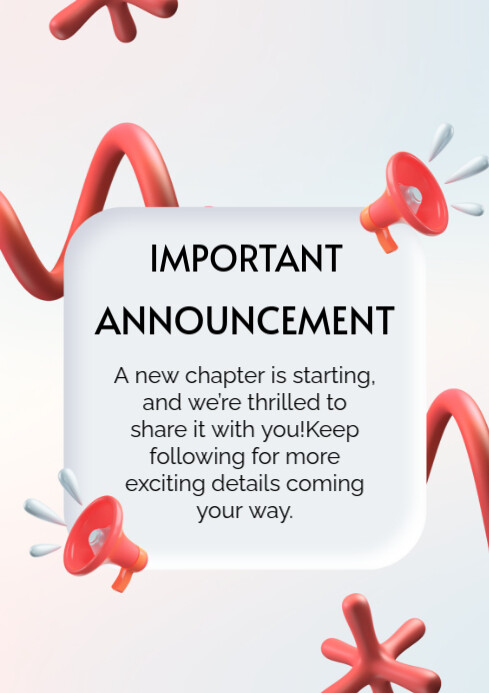 Important announcement Template | PosterMyWall