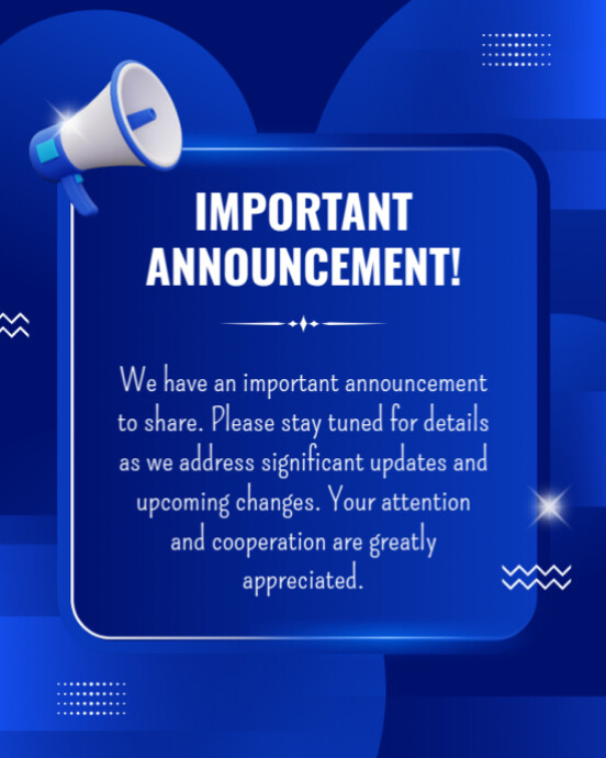 Important Announcement Template | PosterMyWall