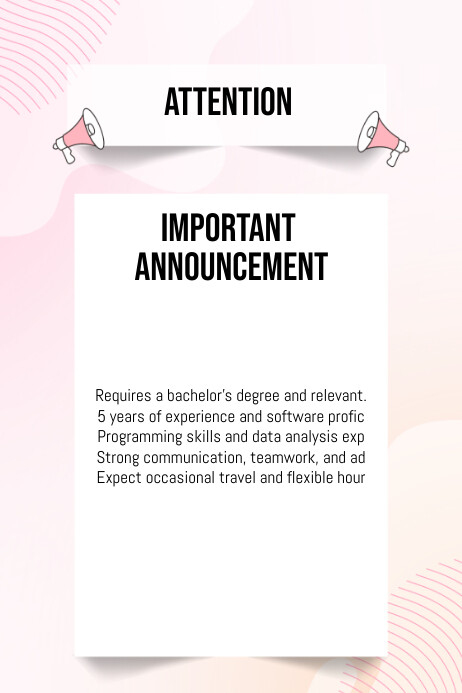 important announcement Template | PosterMyWall