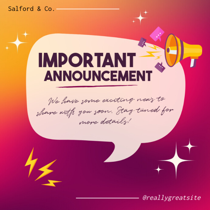 Important Announcement Template | PosterMyWall