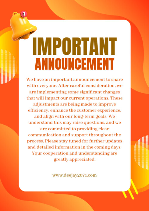 Copy of Important Announcement | PosterMyWall