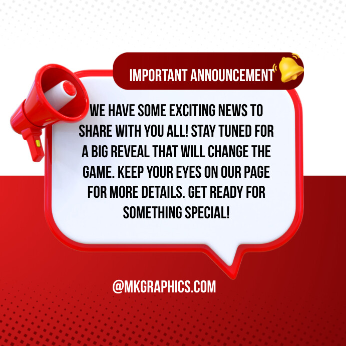 Important announcement Template | PosterMyWall