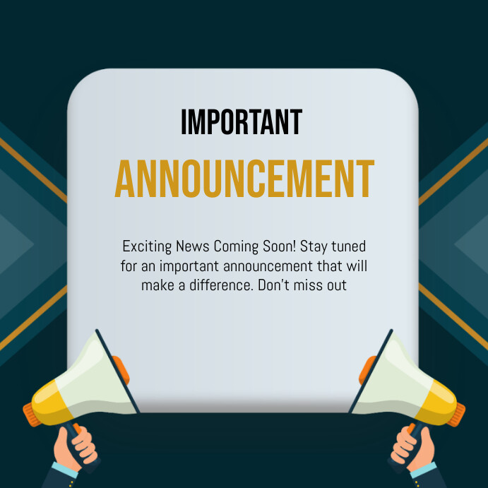 important announcement Template | PosterMyWall