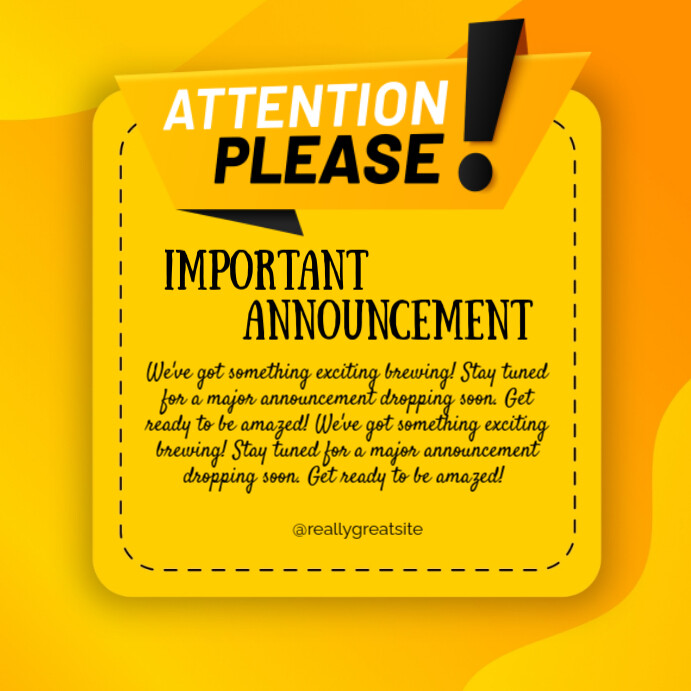 Important Announcement Template | PosterMyWall